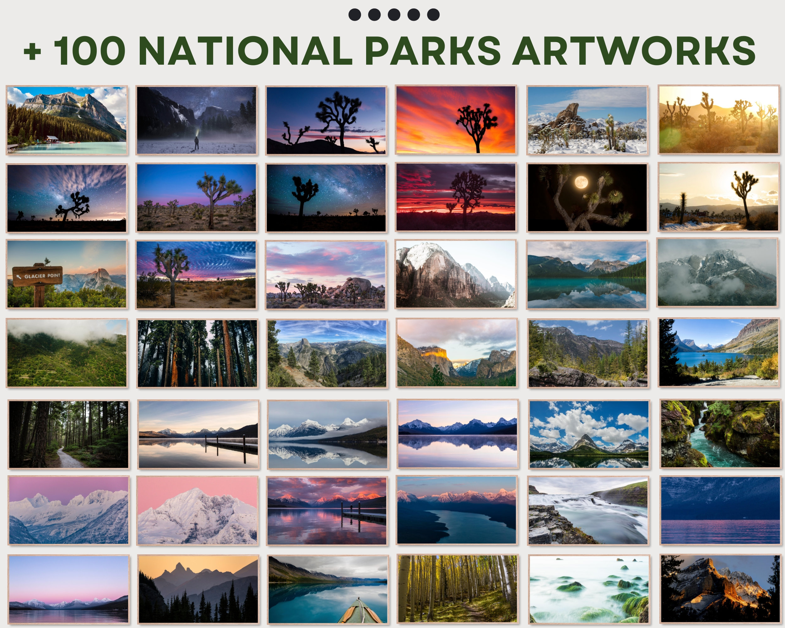 Frame TV Art Set of +100 | National Parks Collection| Frame Tv National ...
