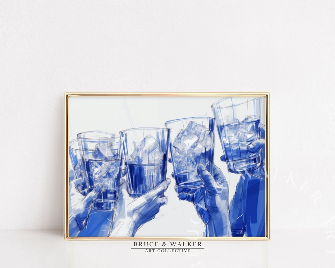 Bar Cart Decor Print I Cheers Printable Wall Art I Bar Cart Art ...