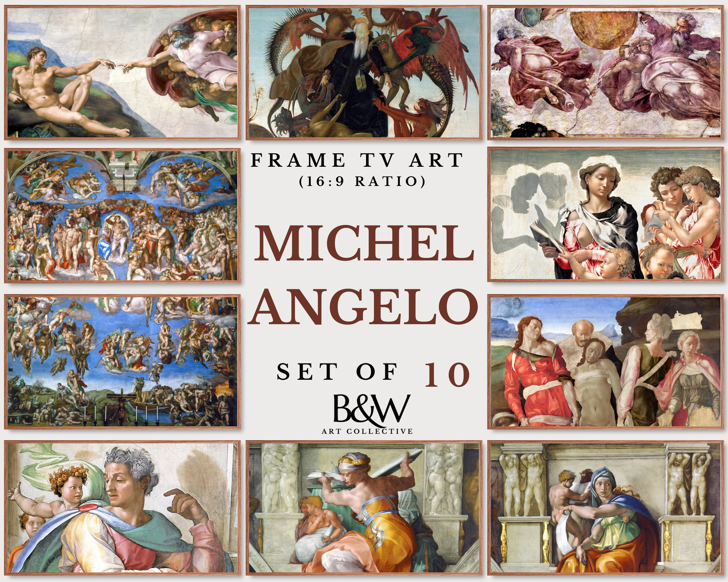 Samsung Frame TV Art Set of 10 | Michelangelo Art | 10 Files Included ...