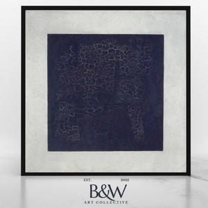 Vintage Blue Minimalist Painting | Square Abstract Art | Texture Beige ...