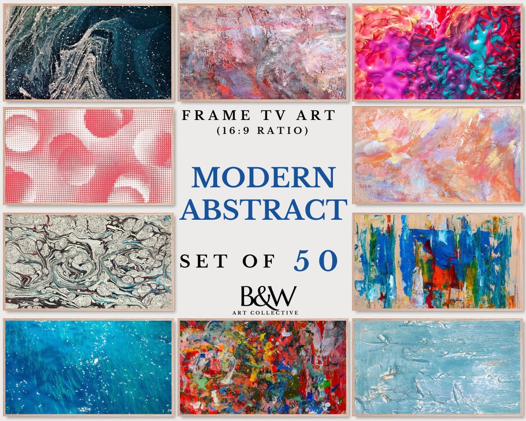 Samsung Frame TV Art Set of 50 | Modern Abstract Art and Paintings ...