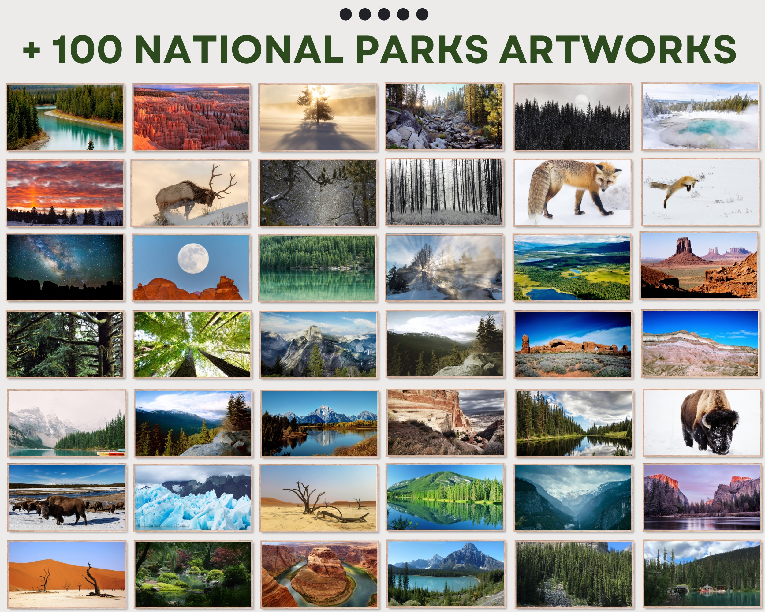 Frame TV Art Set of +100 | National Parks Collection| Frame Tv National ...