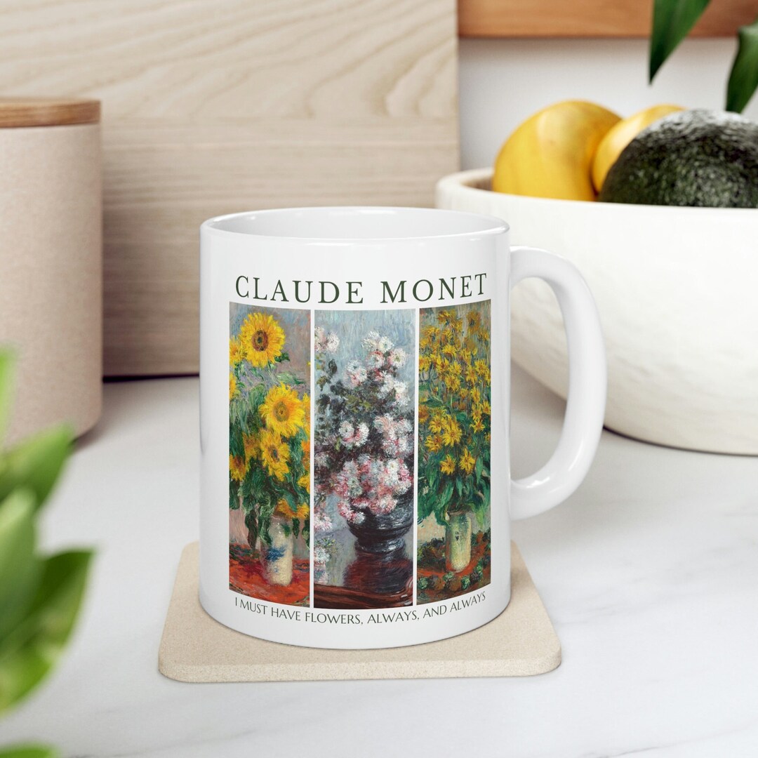 Claude Monet Mug, Flower Mug, Artsy Gifts, Art Mug, Monet Gift, Art ...
