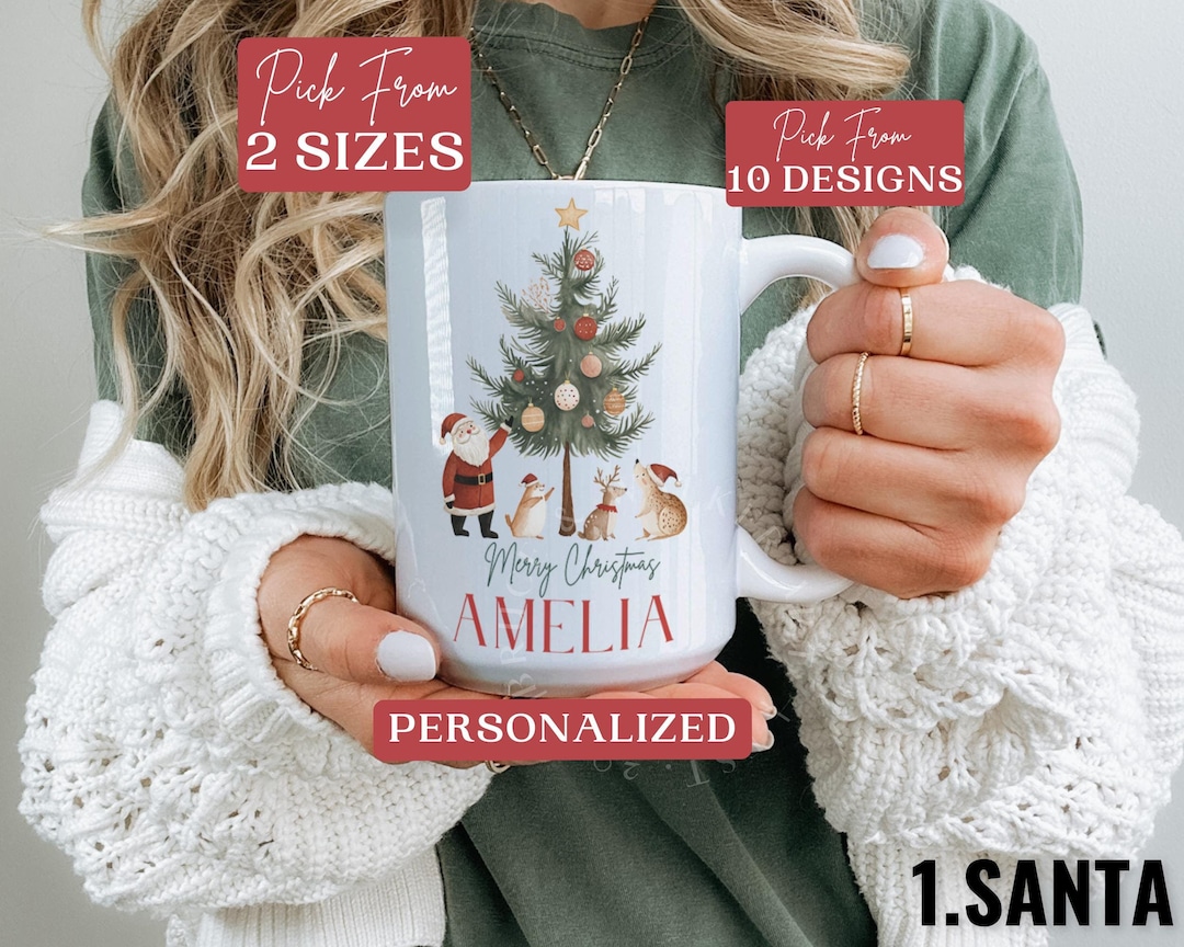 Personalized Christmas Mug, Custom Christmas Mug, Secret Santa Gift ...