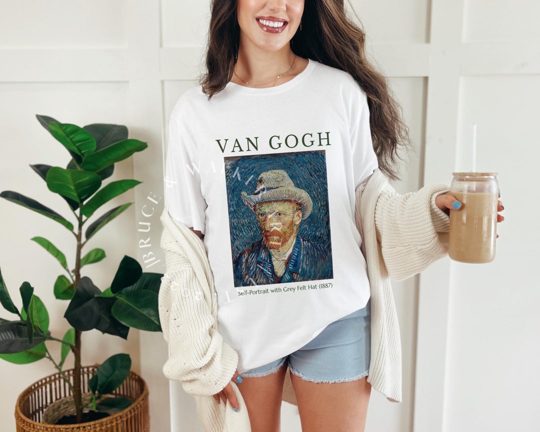 Van Gogh Shirt, Self Portrait With Grey Felt Hat Van Gogh Shirt Vintage ...