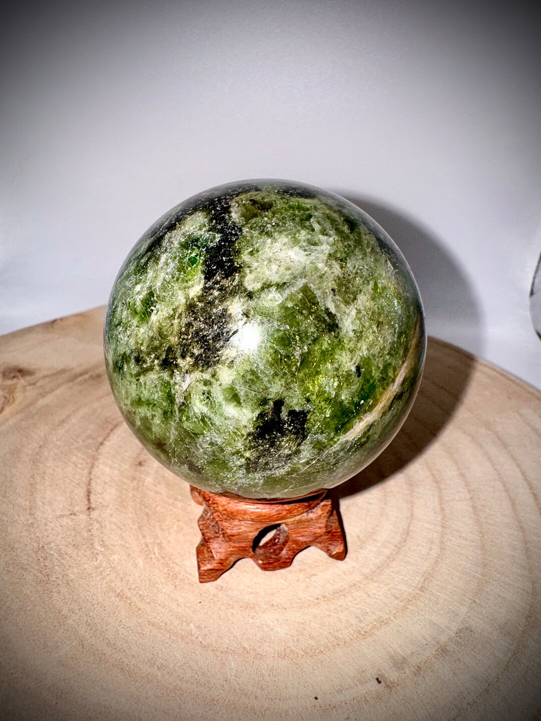 Rarity Green Tourmaline in Quartz Sphere 2 - Etsy