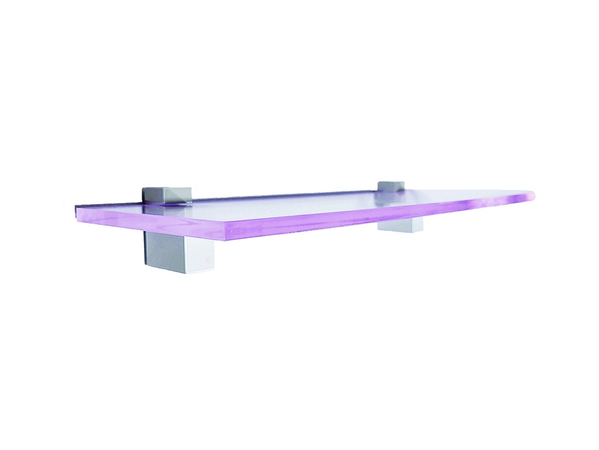 Decorative Floating Acrylic Wall Shelf With Transparent Light Blue Trim ...