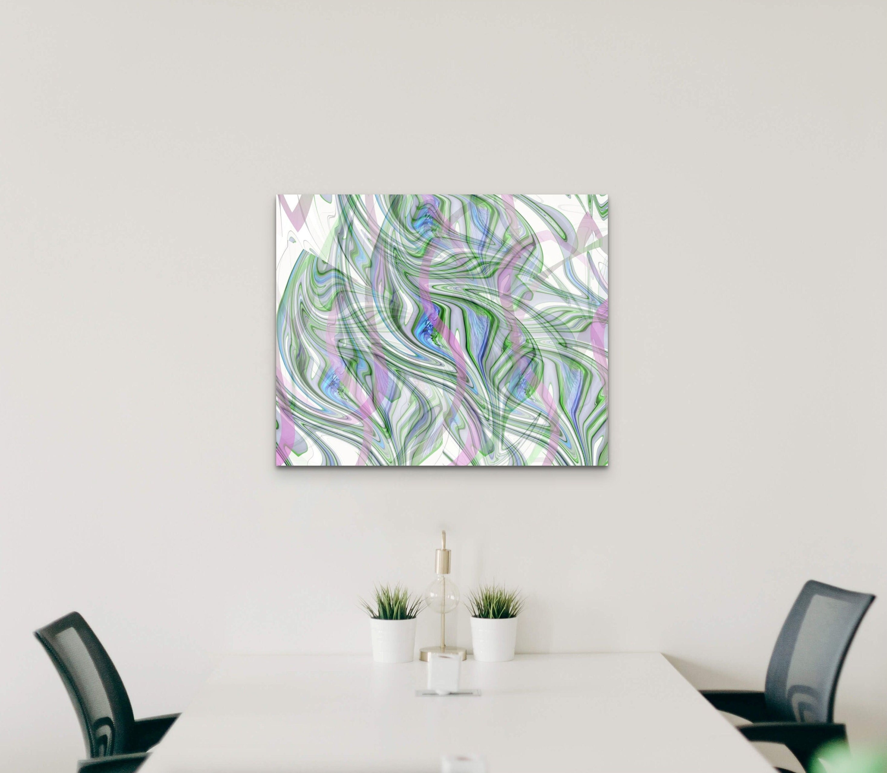 Digital Abstract Print Wall Art Set of 2 Colors. White, Green, Blue - Etsy