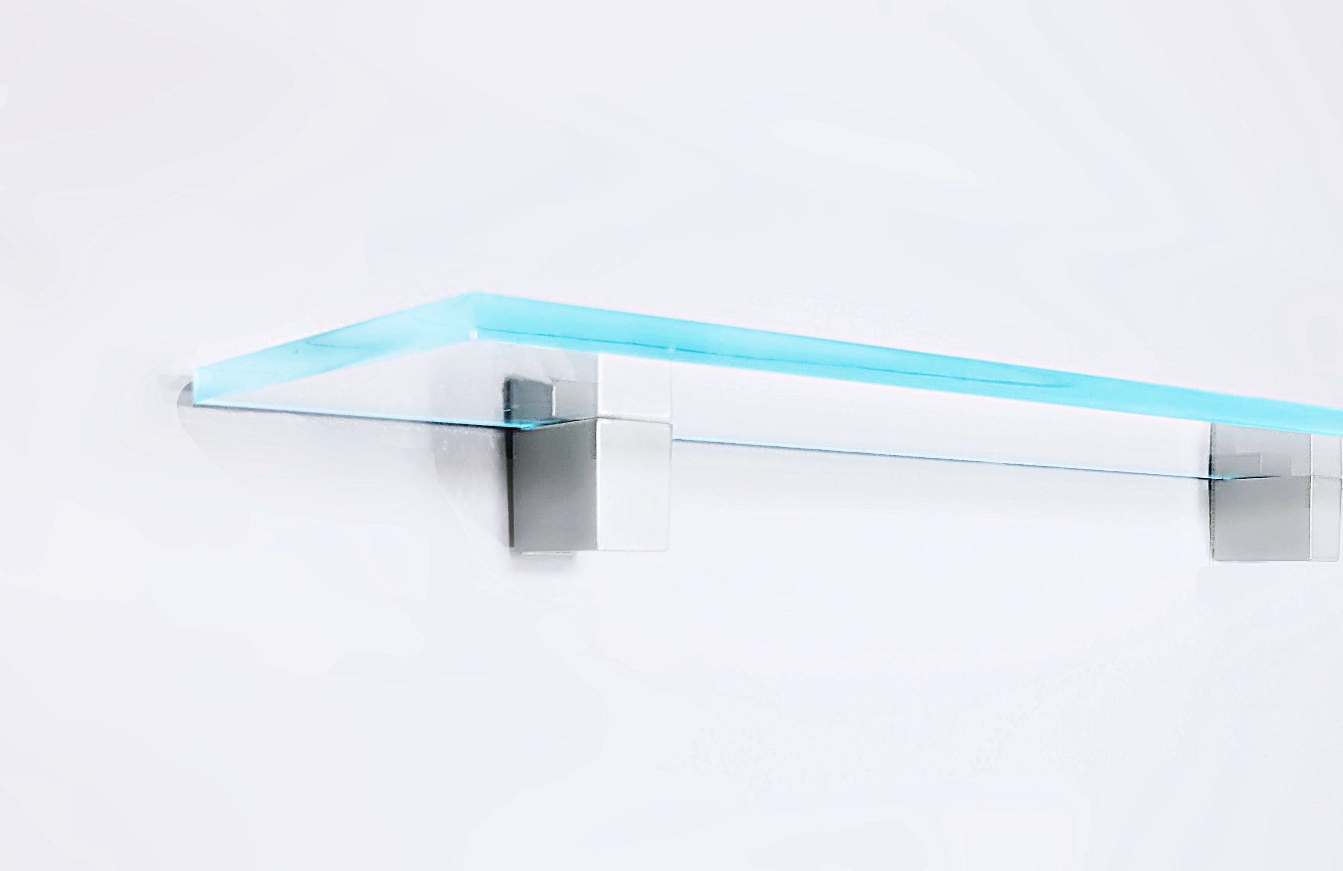 Decorative Floating Acrylic Wall Shelf With Transparent Light Blue Trim ...