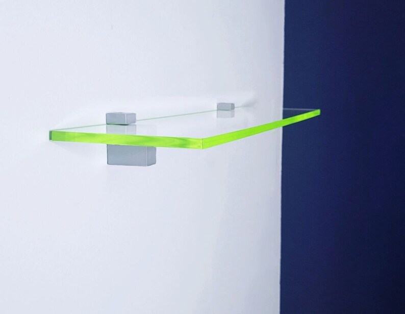 Clear Floating Wall Shelf With Transparent Lime Trim - Etsy