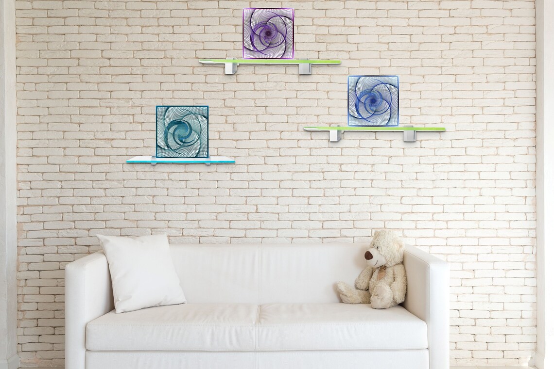 Clear Floating Wall Shelf With Transparent Lime Trim - Etsy