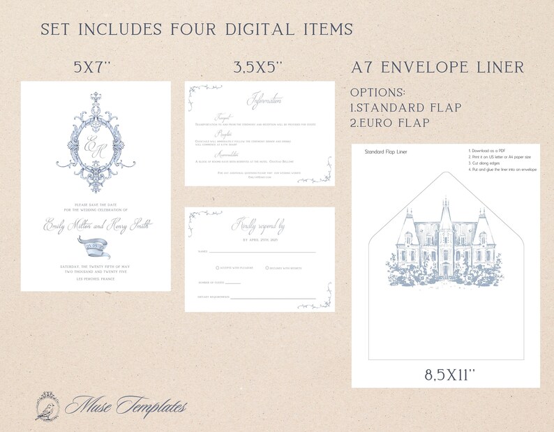 Vintage Renaissance Invitation Template, Wedding Baroque Crest ...