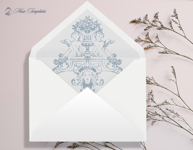Wedding Template Bundle, Baroque Dusty Blue Set, Traditional Wedding ...