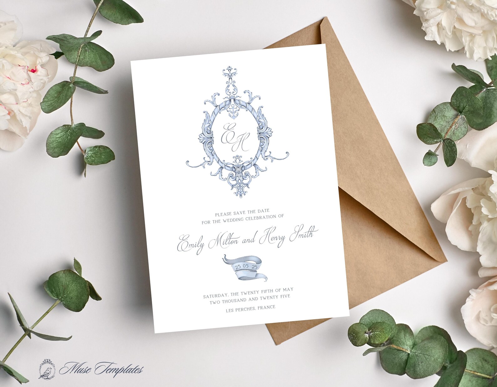 Vintage Renaissance Invitation Template, Wedding Baroque Crest ...