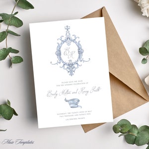 Vintage Renaissance Invitation Template, Wedding Baroque Crest ...