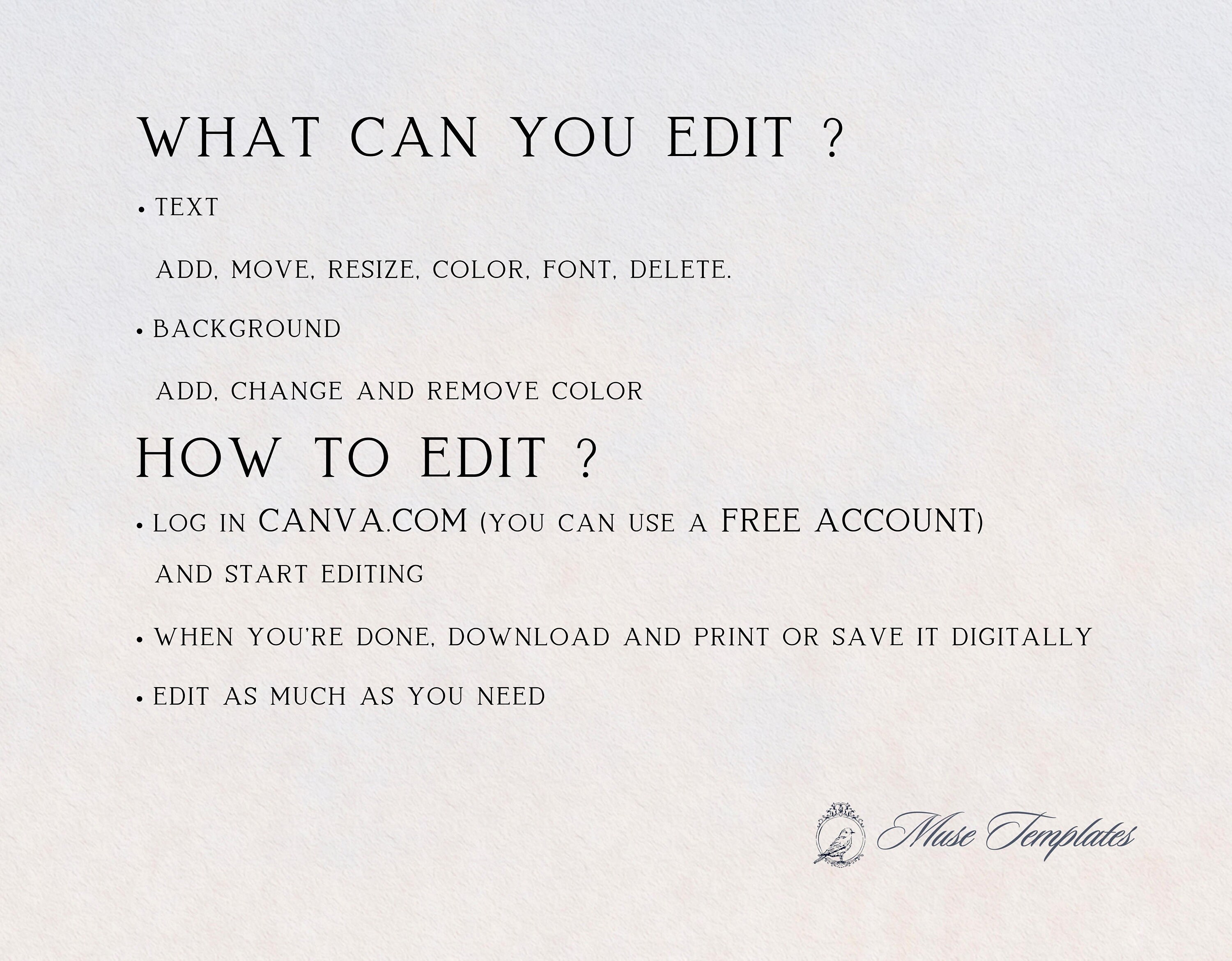Editable Printable Wedding Invitation Template, Vintage Dust-blue Crest ...