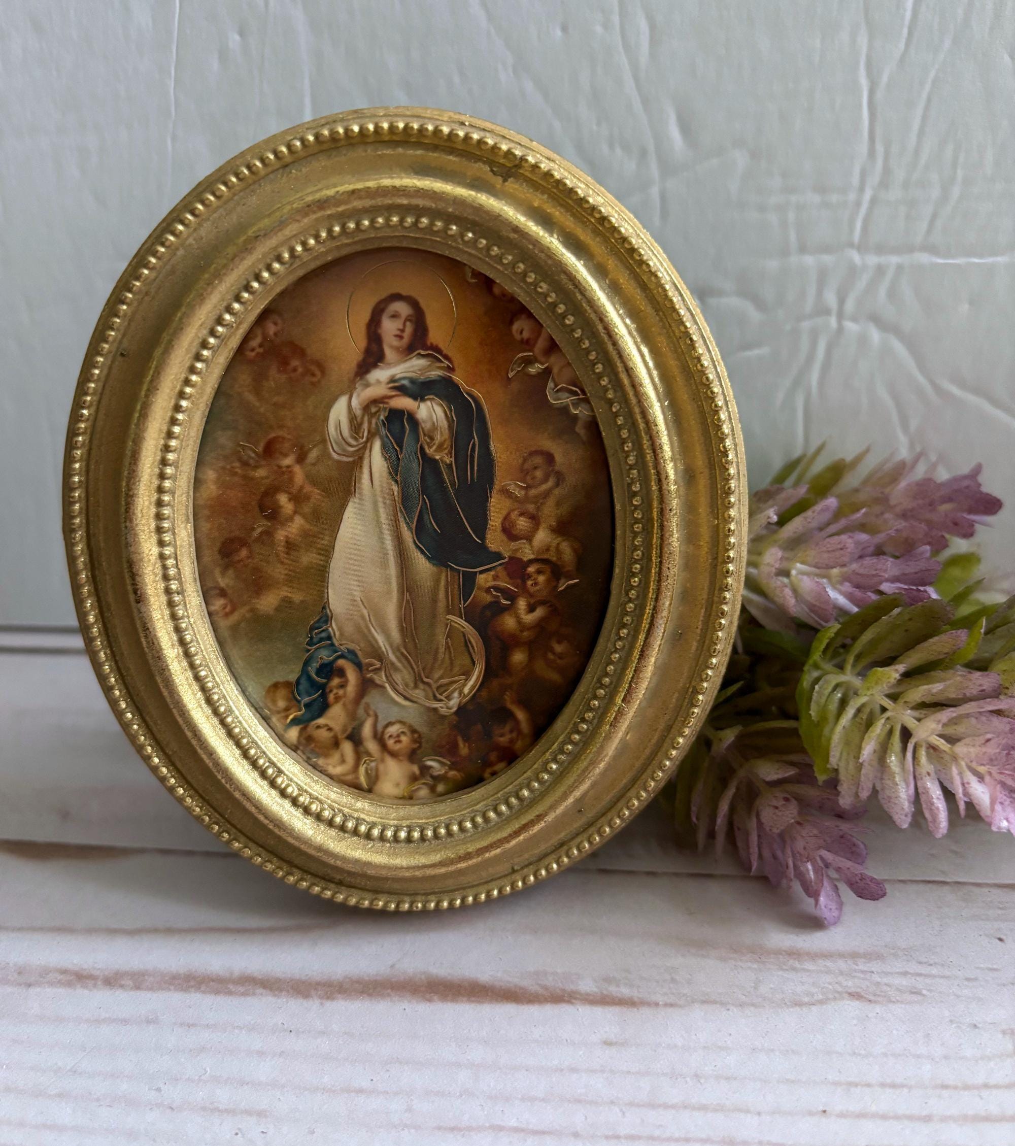Our Lady of the Immaculate Conception Catholic Print With Gold Leaf ...