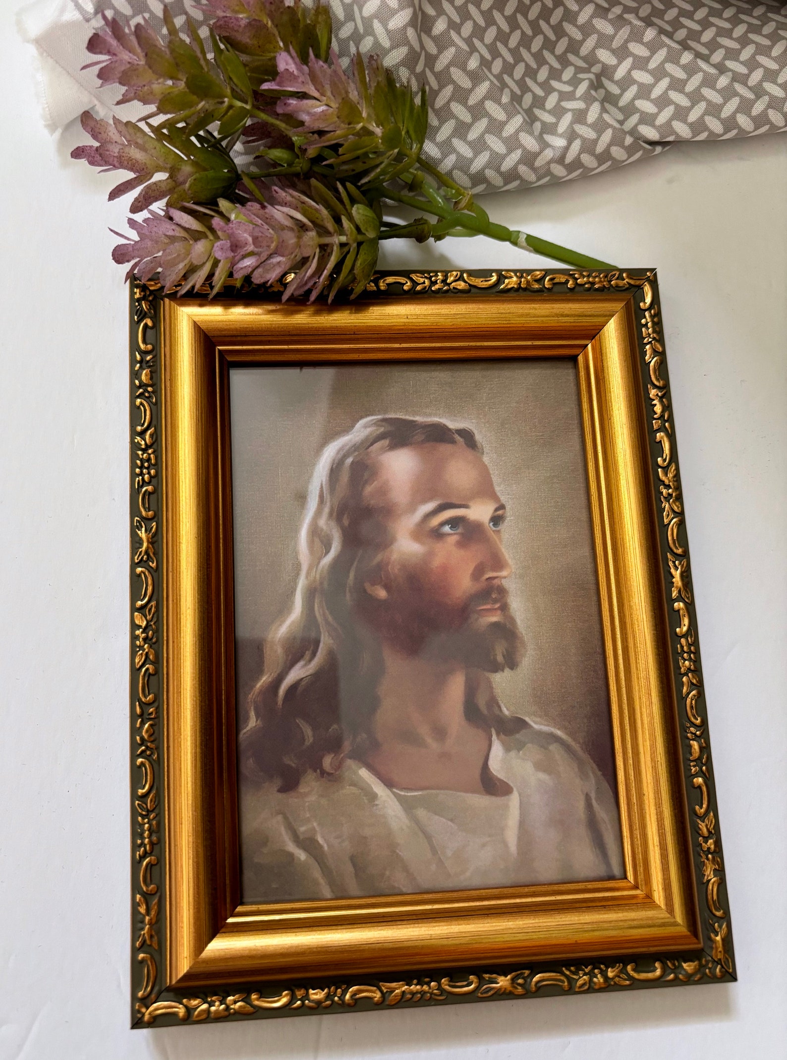 Sallman - Head of Christ Italian Print Gold-leaf Antique Framed ...