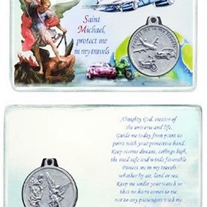 St. Michael Protect Me Laminated Traveler's Prayer Card With Double ...