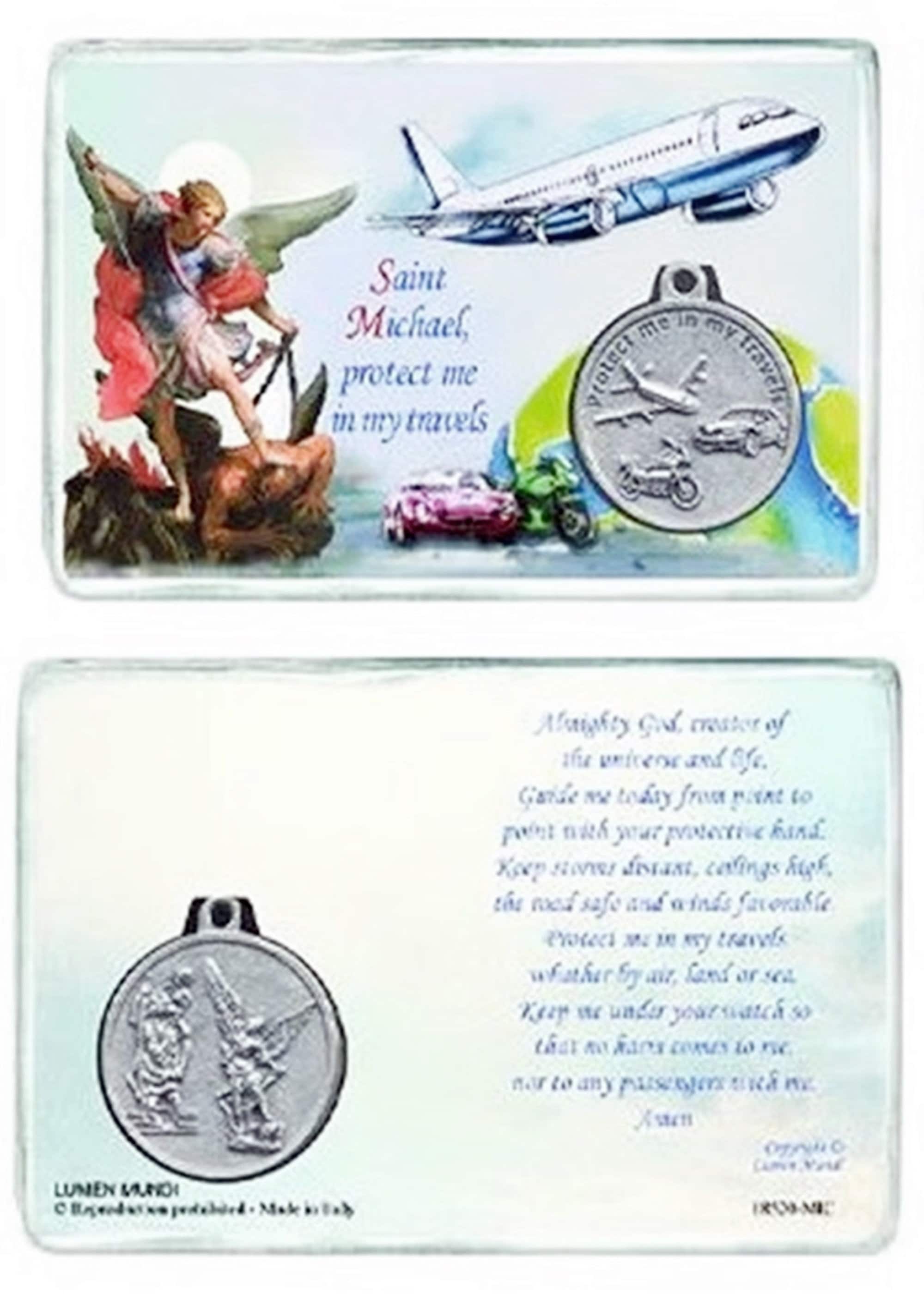 St. Michael Protect Me Laminated Traveler's Prayer Card With Double ...