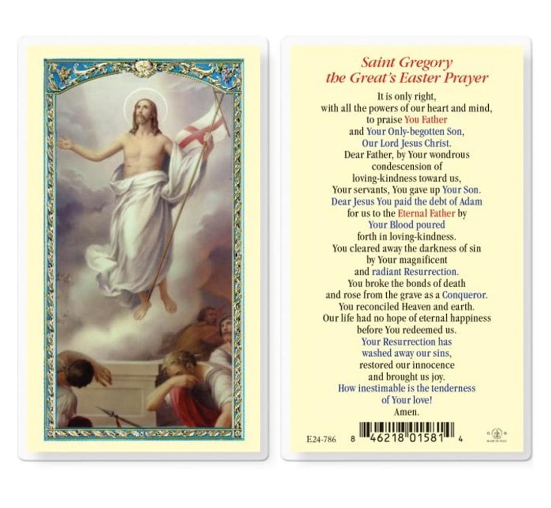 Saint Gregory the Great's Easter Prayer Holy Card Laminated Catholic ...