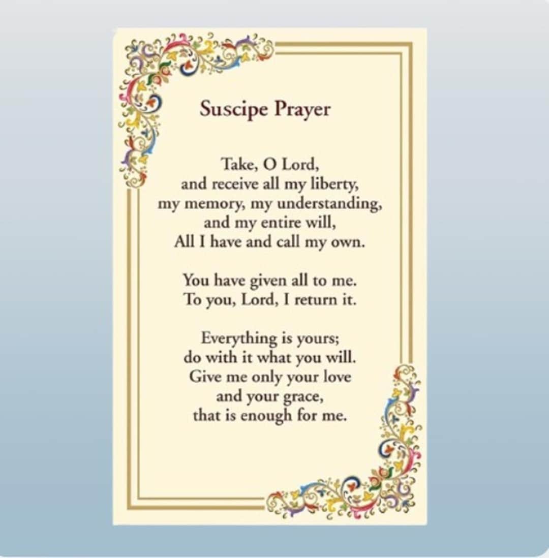 Florentine Suscipe Gold Leaf Framed Holy Card Catholic Faith Prayer ...