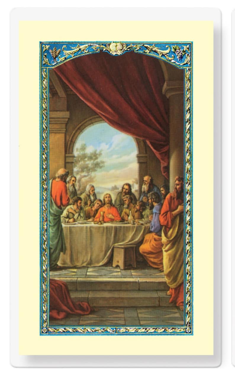 The Apostle's Creed Last Supper Laminated Holy Card Catholic Faith ...
