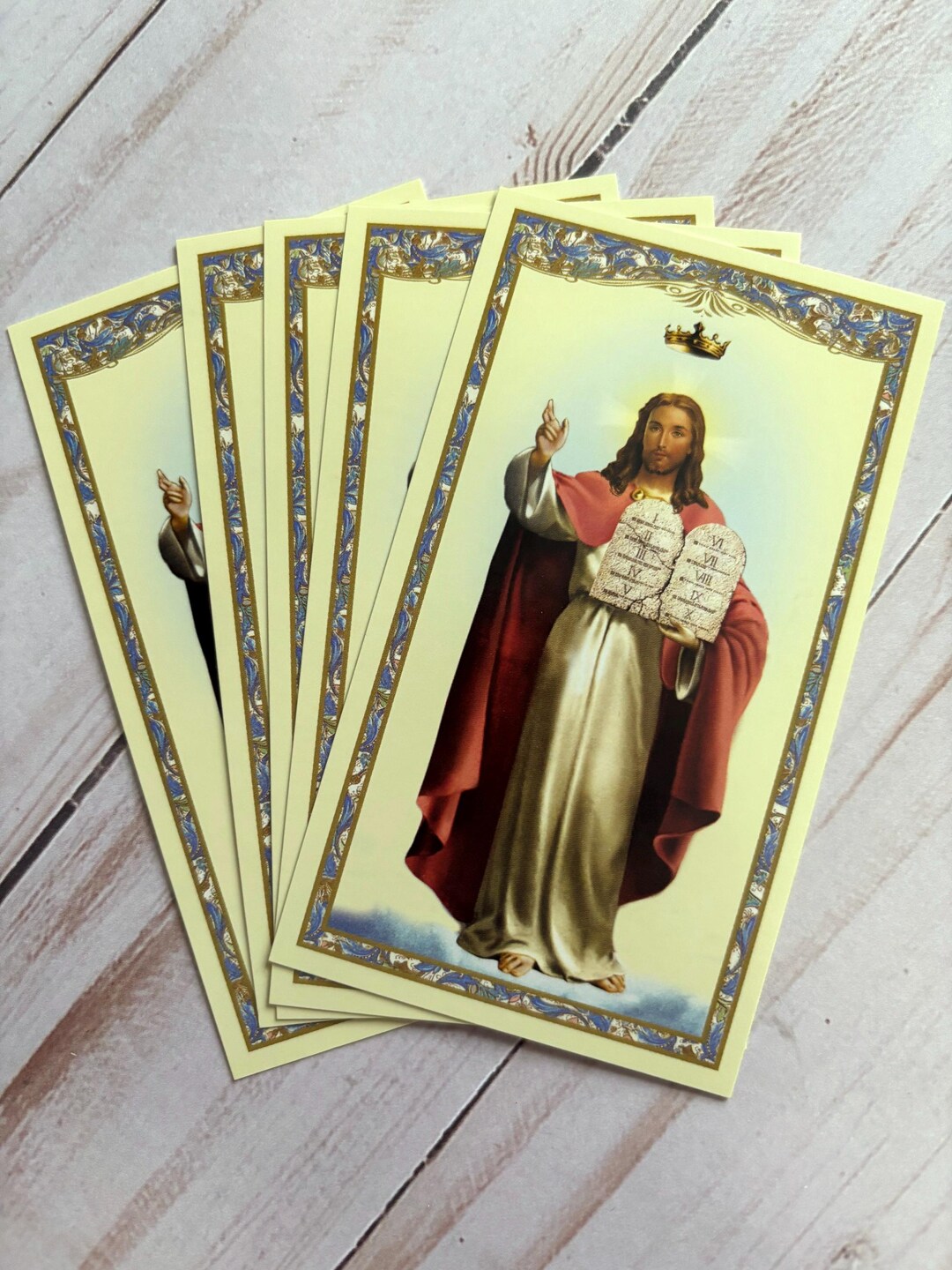 The Ten Commandments Holy Prayer Card - the Decalogue - Card Stock Set ...