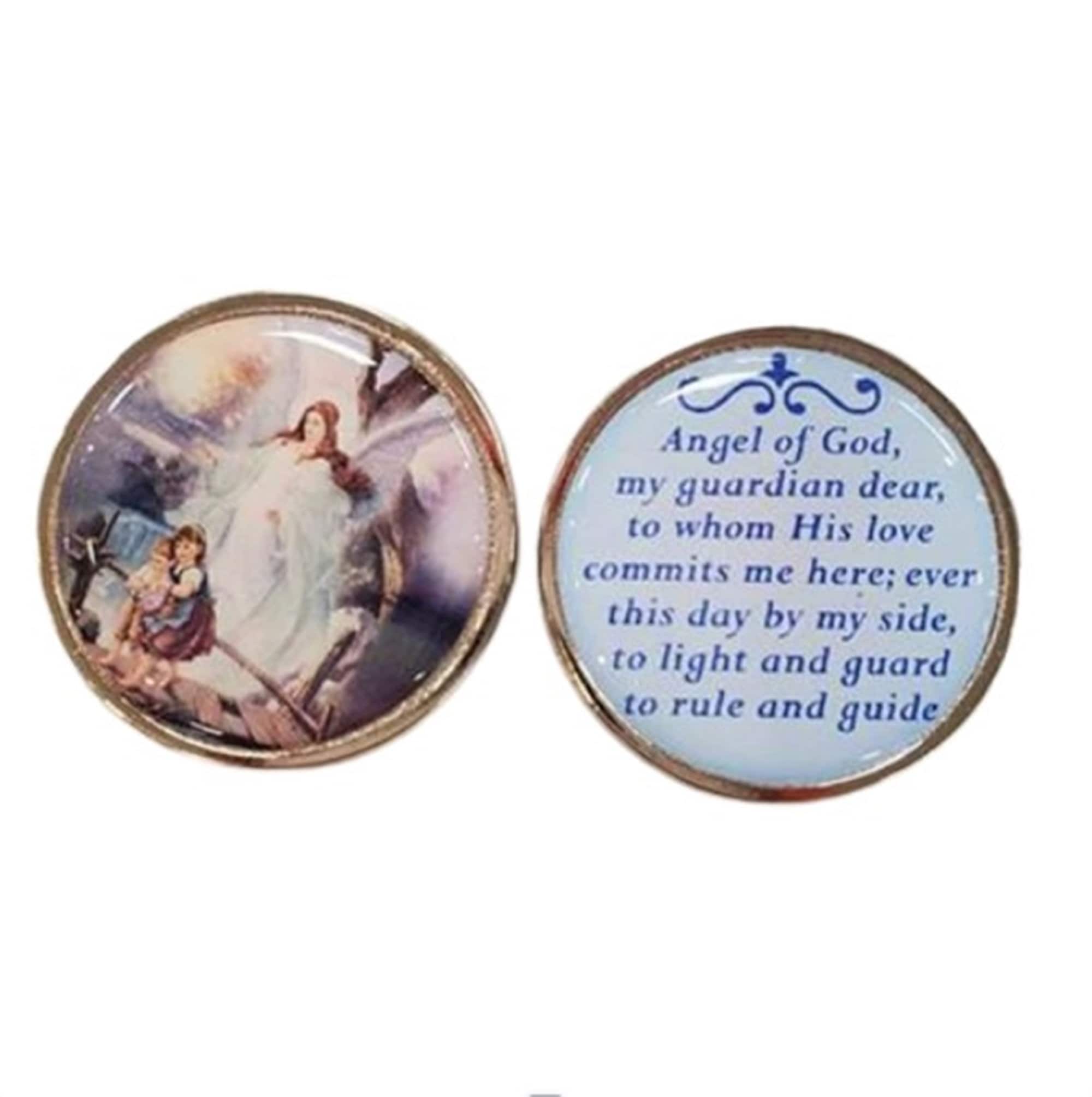 Guardian Angel Pocket Token With Prayer Catholic Gift Protection Medal ...