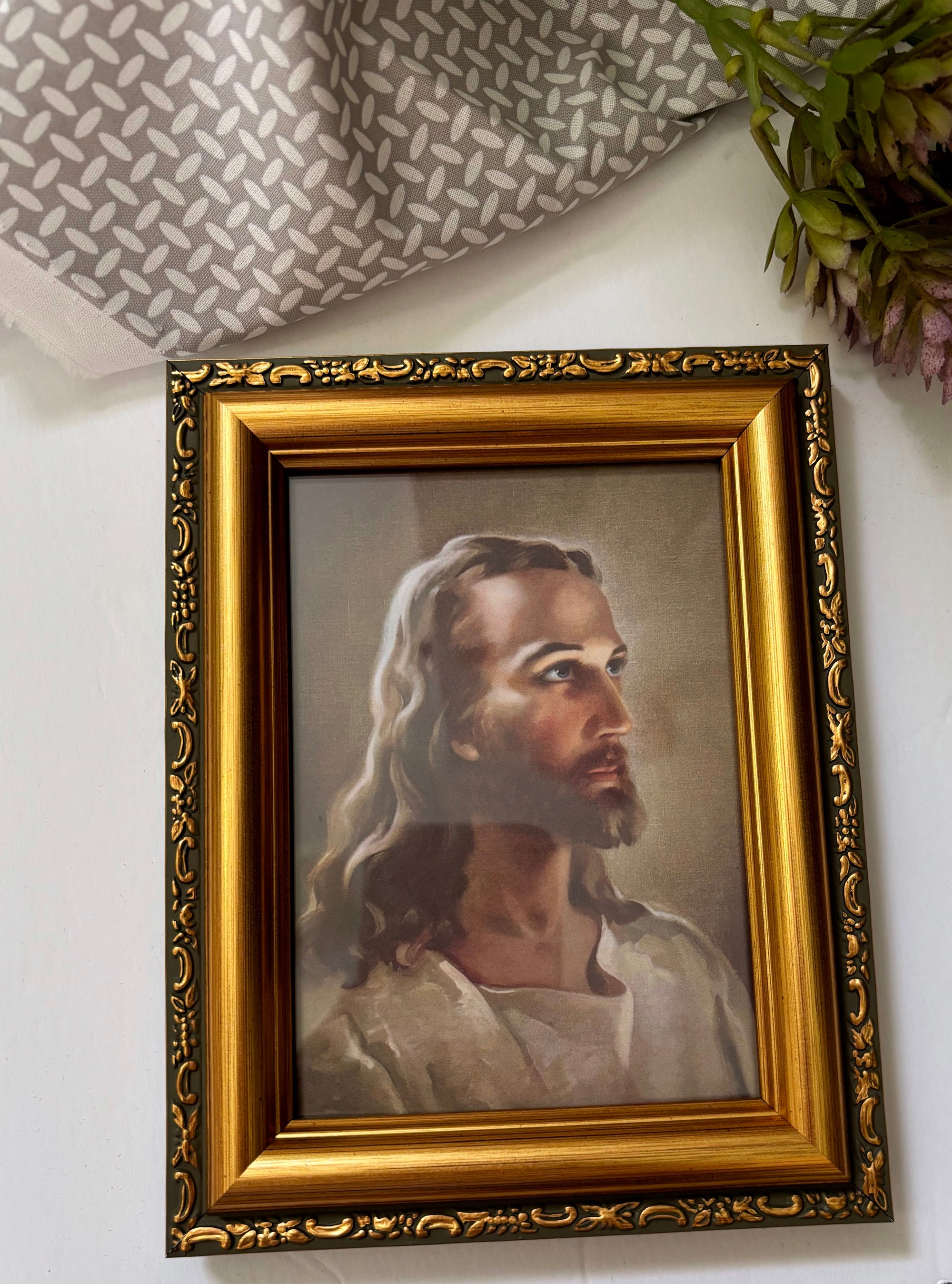 Sallman - Head of Christ Italian Print Gold-leaf Antique Framed ...