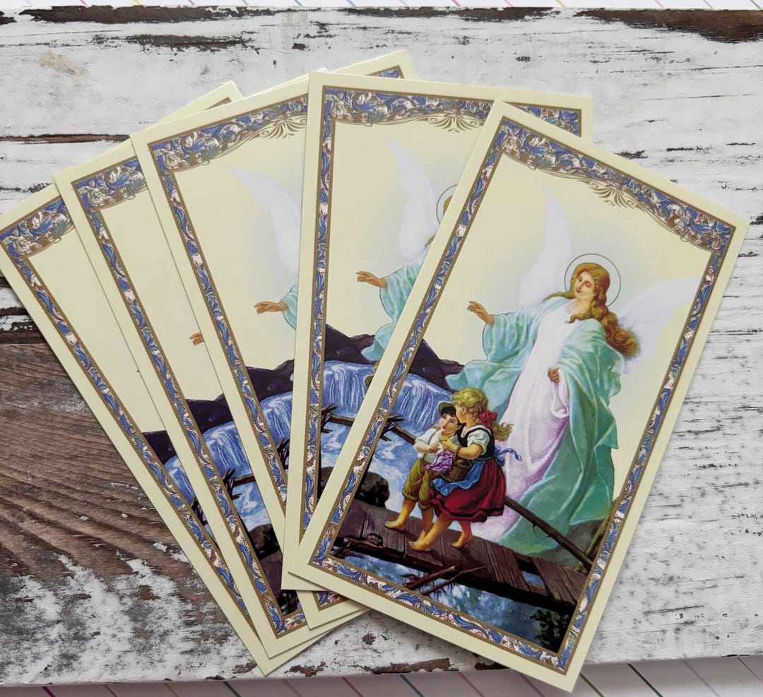 Guardian Angel Holy Prayer Card Guide and Protect- Card Stock Set of 5 ...