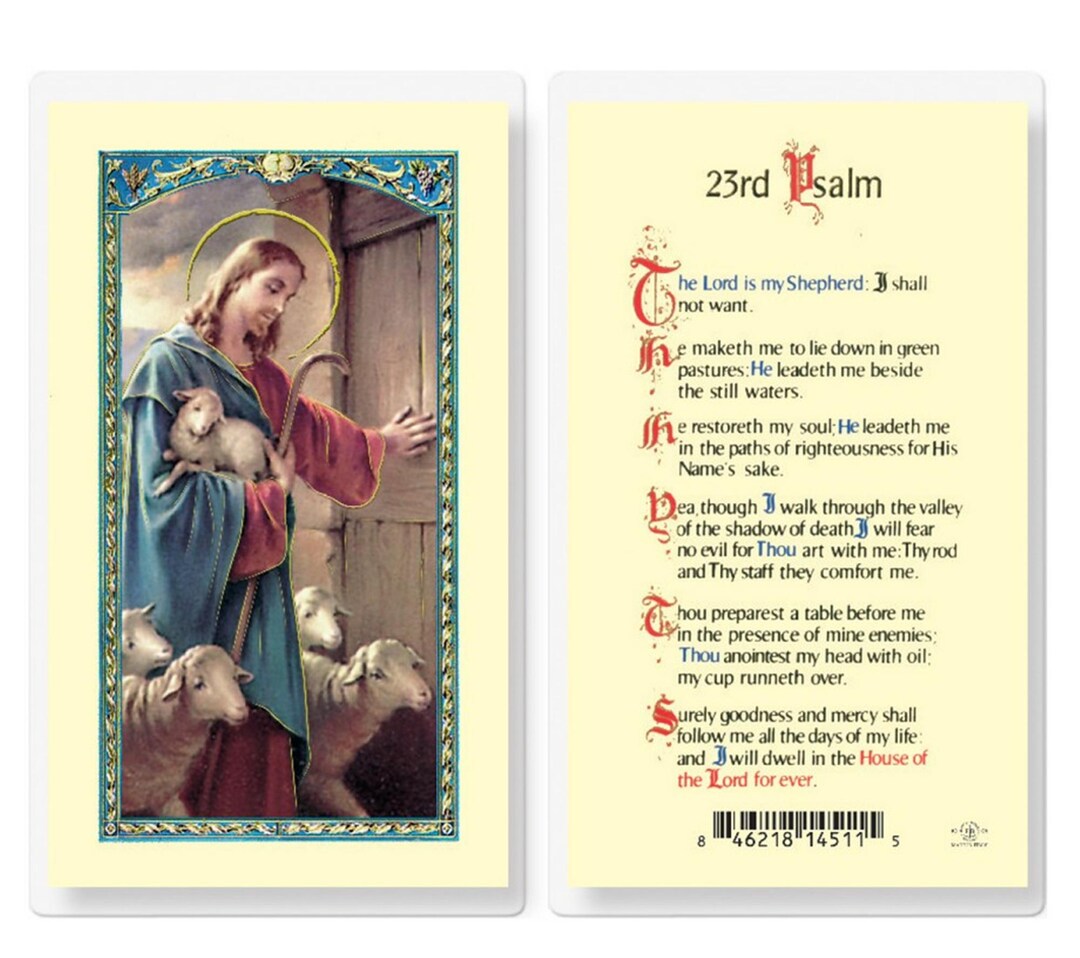 Psalm 23 Christ the Good Shepherd Holy Card Laminated Religious Prayer ...