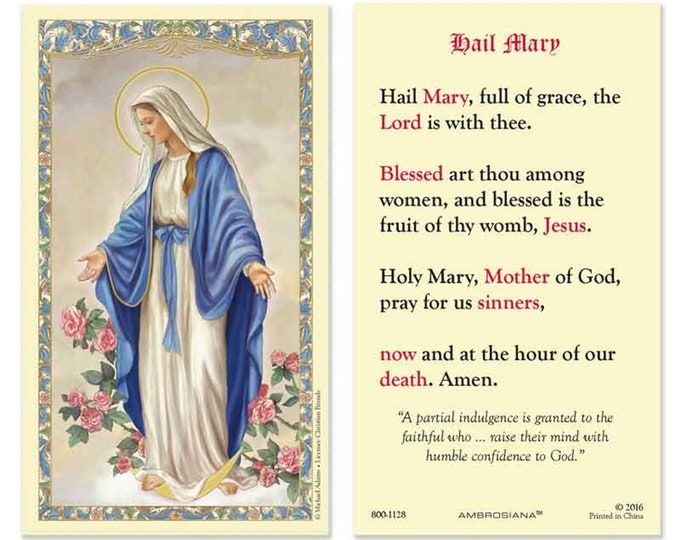 Catholic Art, Hail Mary Print, Hail Mary Wall Art, Catholic Print ...