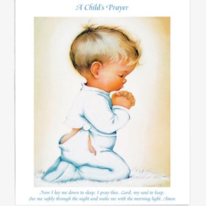 Angel Boy Praying Now I Lay Me Down to Sleep 8 X 10 Ready to Frame ...