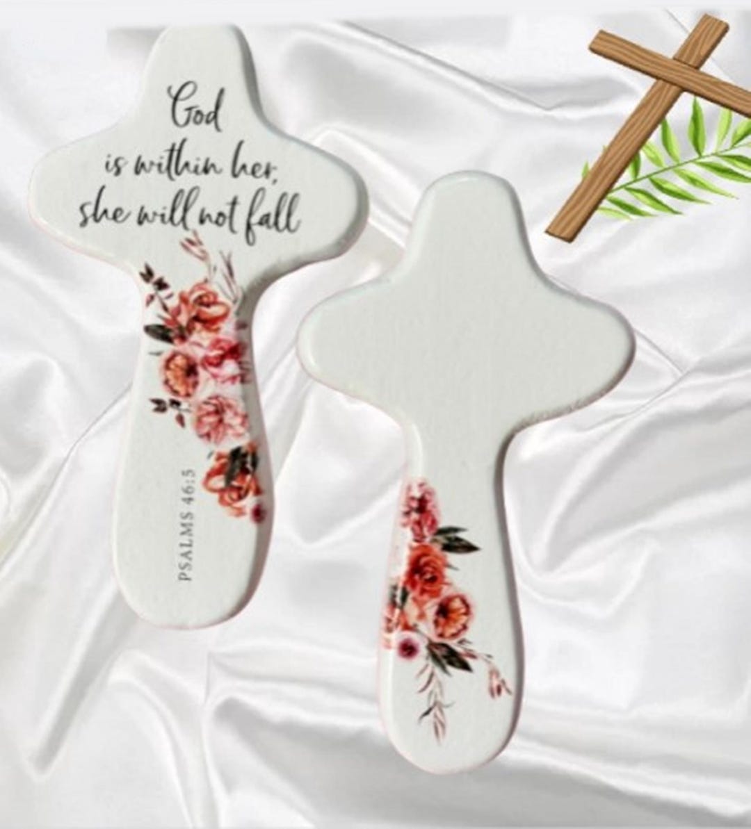 Handheld Palm Cross Psalm 46:5 God is Within Her She Will Not Fall ...