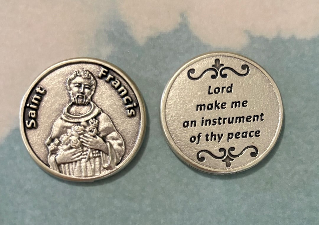 St Francis Pocket Token Instrument of Peace Religious Prayer Coin - Etsy