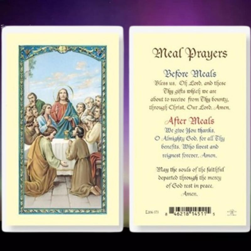 Catholic Meal Prayer - Etsy