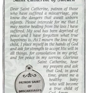 St Catherine of Sweden Prayer Card With Medal Patron Saint of ...