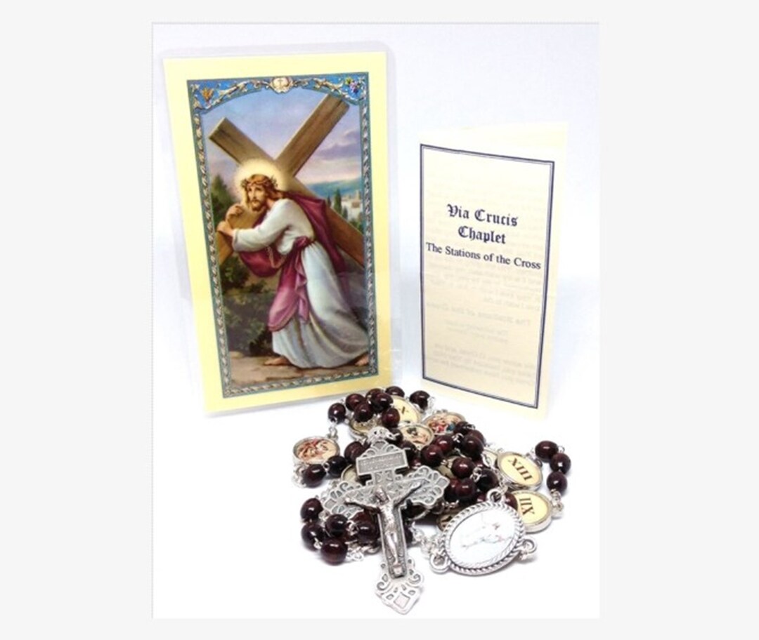 Stations of the Cross Chaplet With Prayer Card Way of the Cross Chaplet ...