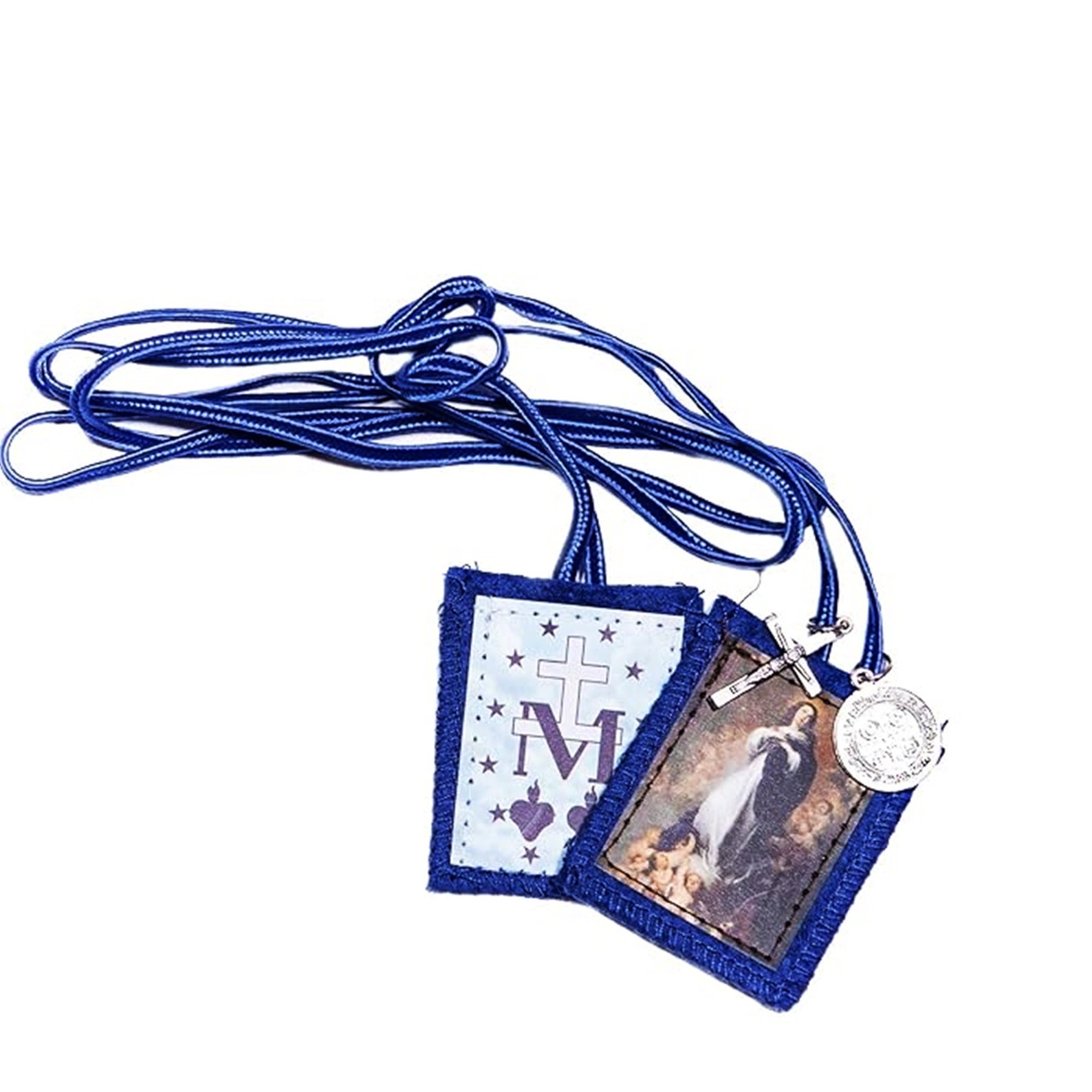 Blue Scapular of the Immaculate Conception W/ St Benedict Medal ...