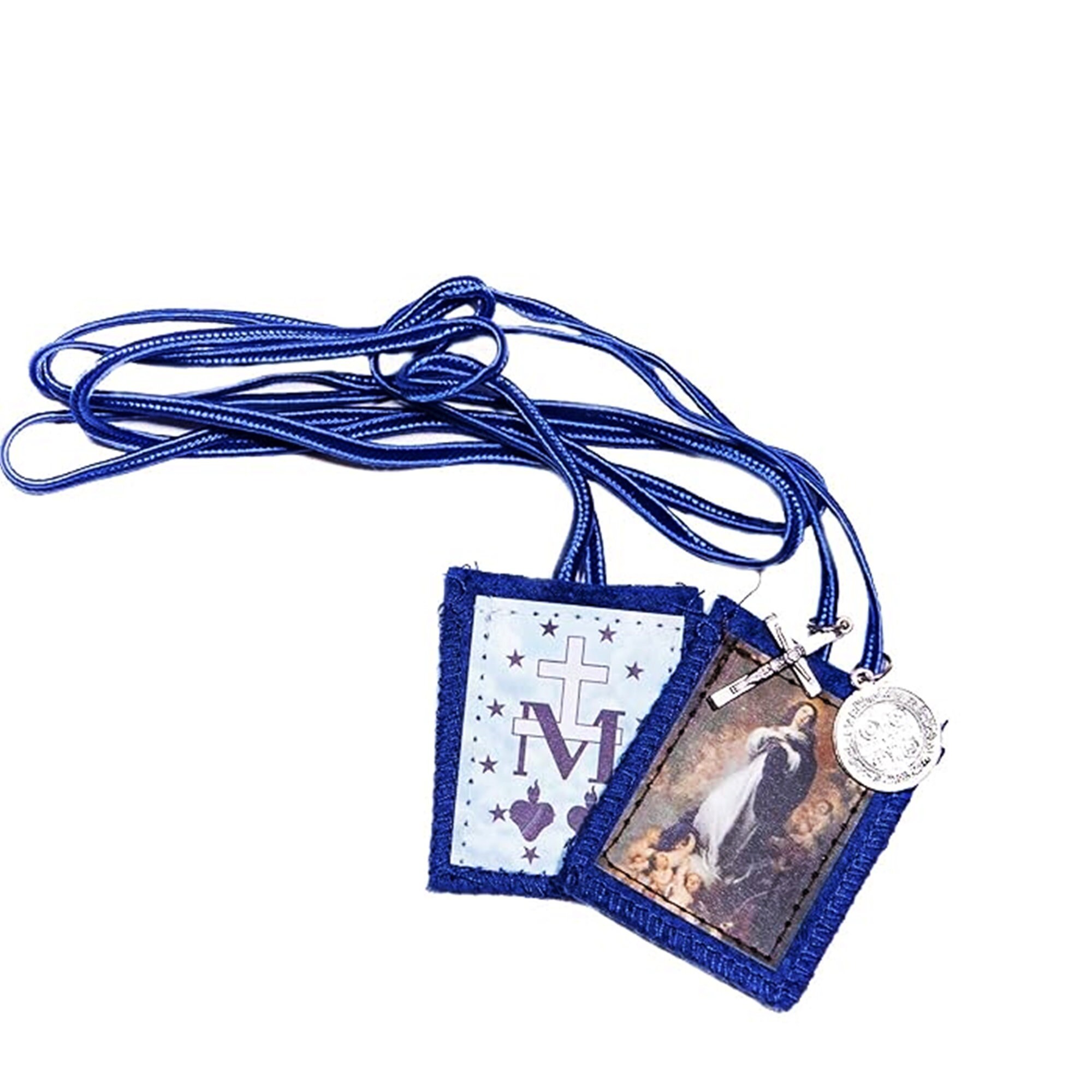 Blue Scapular of the Immaculate Conception W/ St Benedict Medal ...