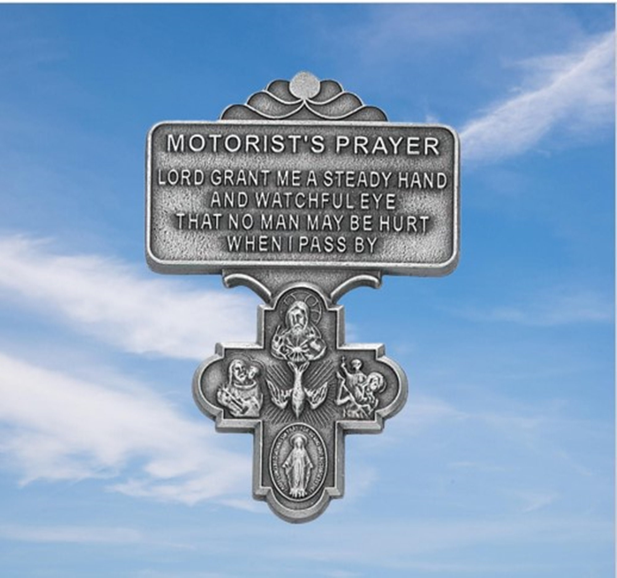 Four 4 Way Catholic Medal Car Visor Clip Catholic Saints With Motorist ...