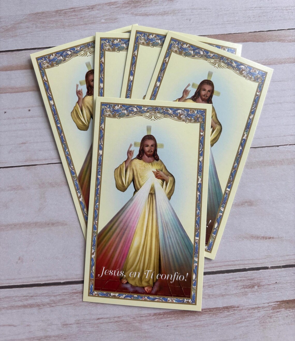 Spanish Divine Mercy Holy Card With Divine Mercy Chaplet Prayer Card ...