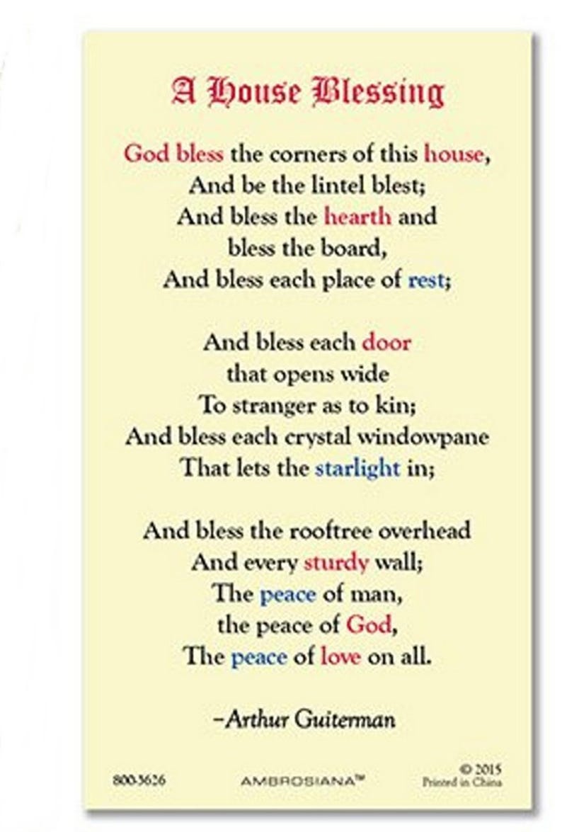 House Blessing Catholic Holy Card Laminated Jesus Knocking - Etsy