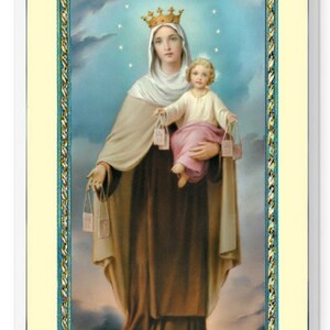 Our Lady of Mount Carmel Holy Card Laminated Catholic Prayer Card Blessed Virgin Mary - Etsy