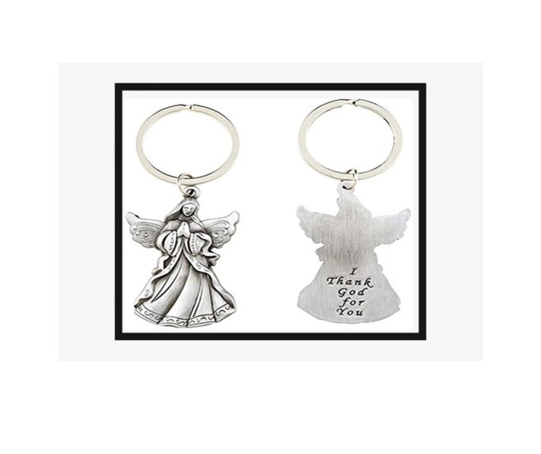 Guardian Angel I Thank God for You Angel Key Chain - Etsy