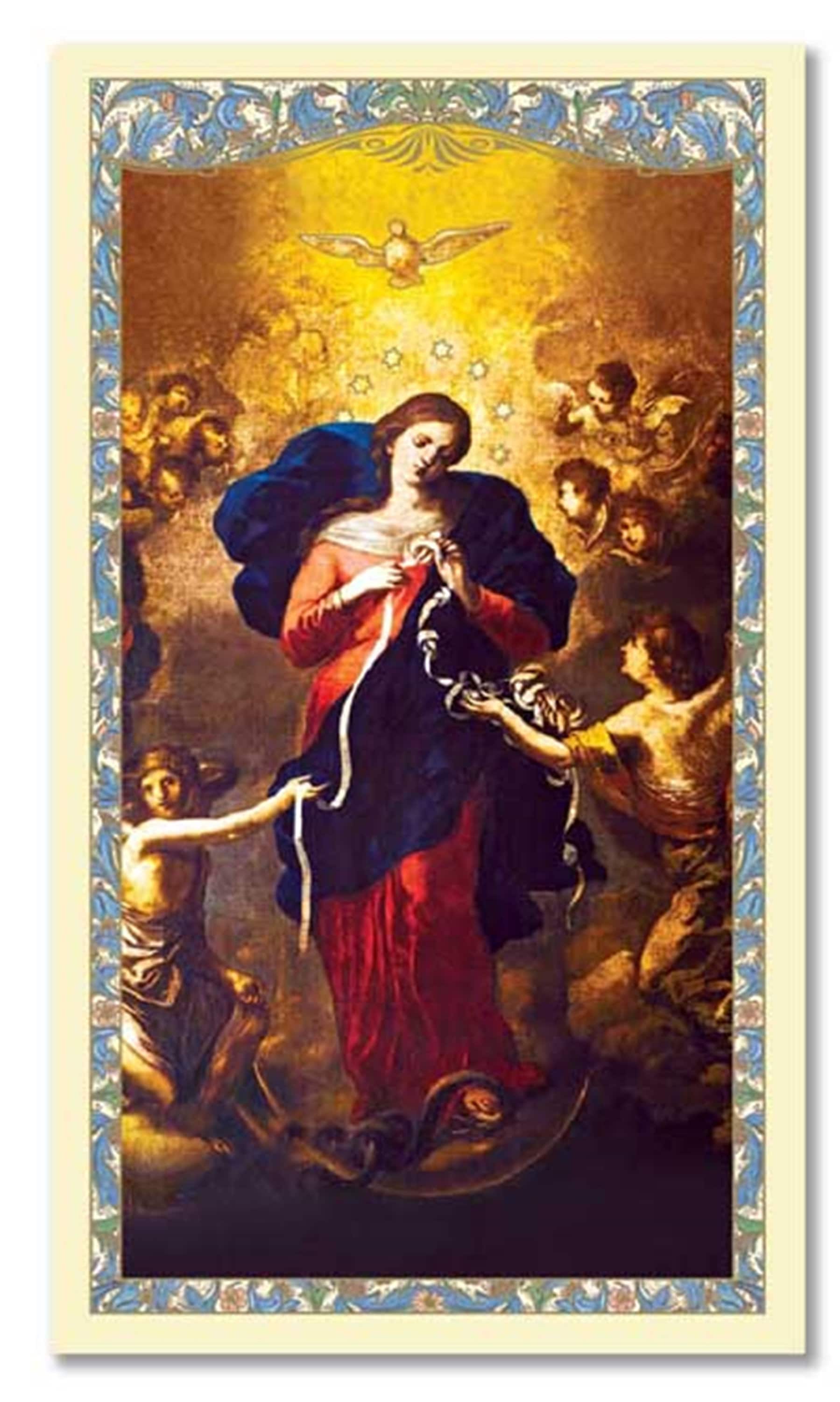 Mary Untier of Knots Holy Prayer Card Laminated Virgin Mary Mother Mary ...