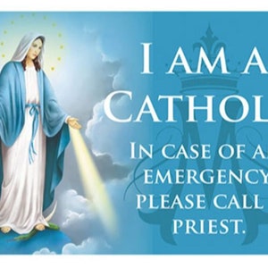 Blessed Mother Catholic ID Card I Am A Catholic Card 2 1/8 X 3 1/4 Act ...