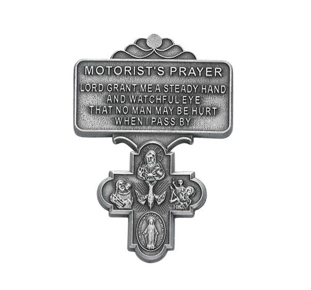 Four 4 Way Catholic Medal Car Visor Clip Catholic Saints With Motorist ...