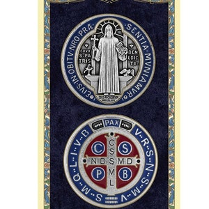 St Benedict Jubilee Medal Explanation Holy Prayer Card Catholic Faith ...